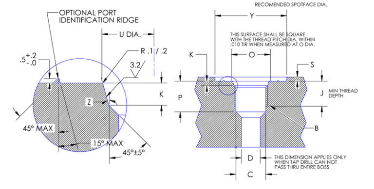 SAE J1926, ISO 6149-1 | Port Dimensions and Drawings